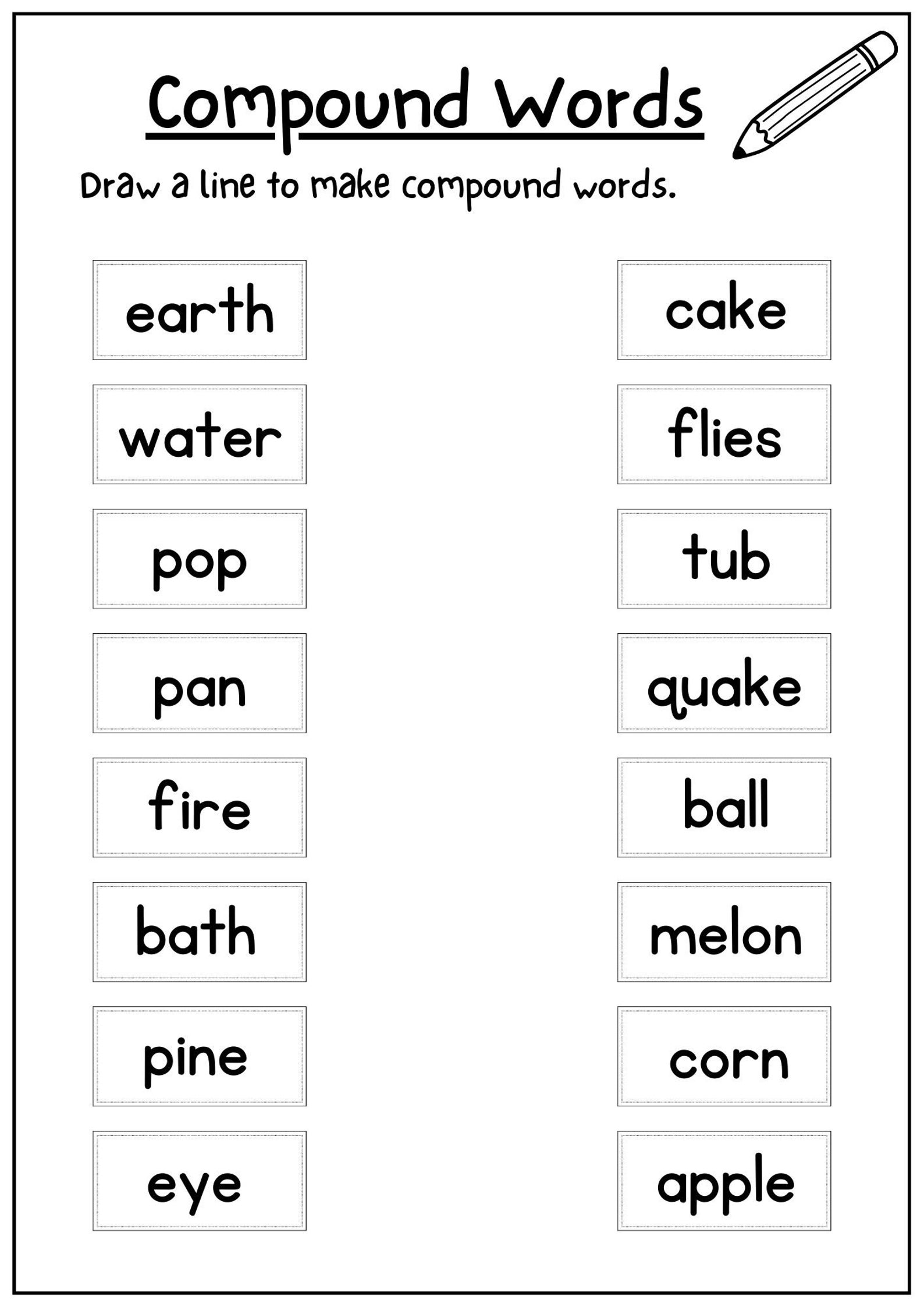 Printable Compound Word Worksheets Compound Words Worksheet Etsy Printable Compound Word Worksheets Compound Words Worksheet Etsy