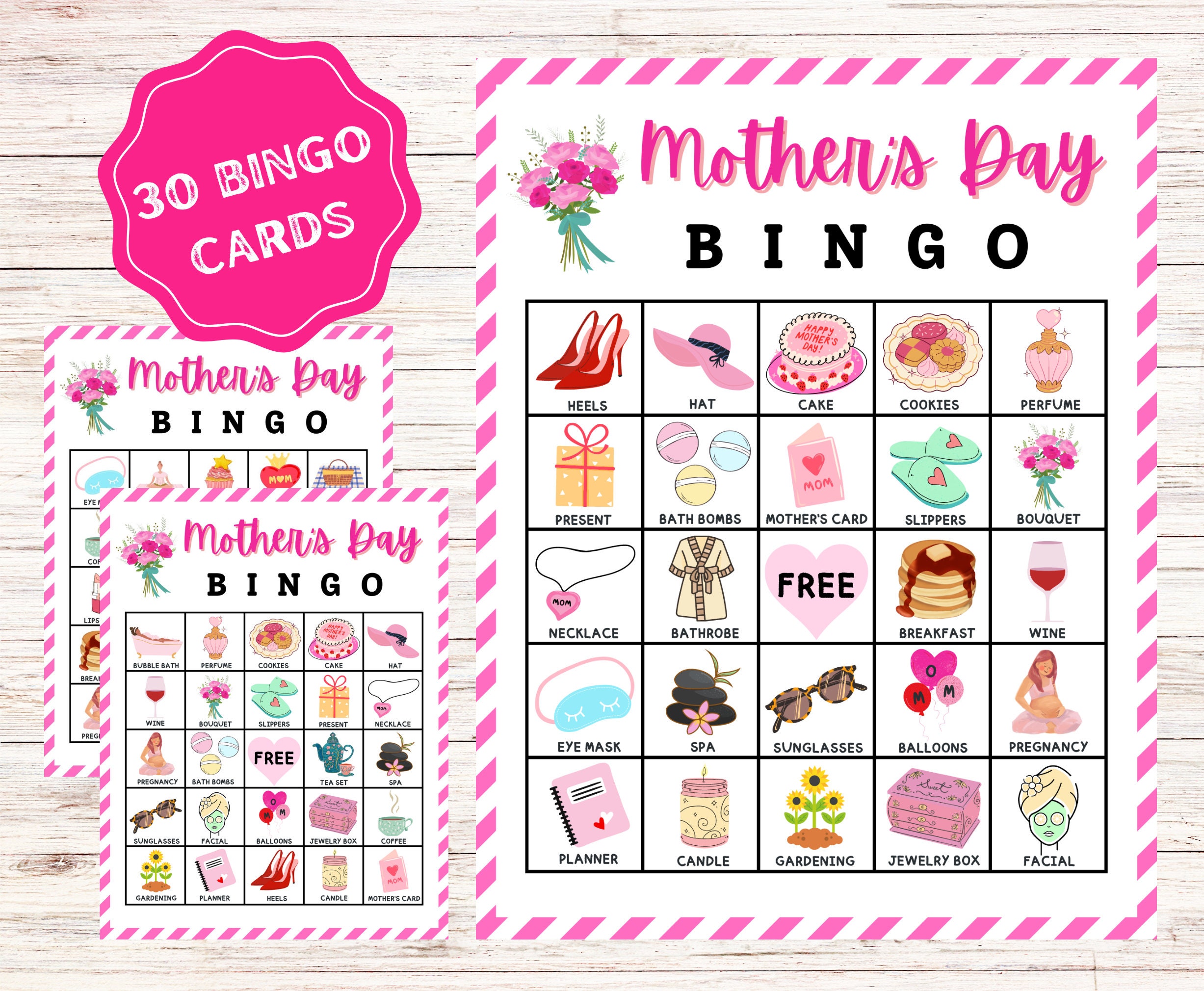 Mother's Day Bingo Cards Mom Bingo Mother's Day - Etsy