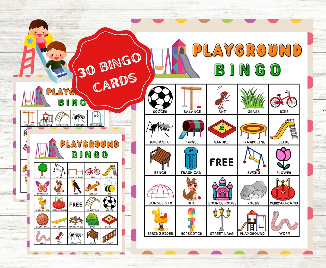 Playground Bingo Cards Instant Download Park Bingo Printable - Etsy