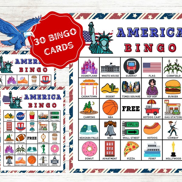 America Bingo - Etsy