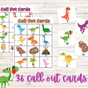 Dinosaur Bingo Game Dinosaur Party Game Dinosaur Bingo - Etsy