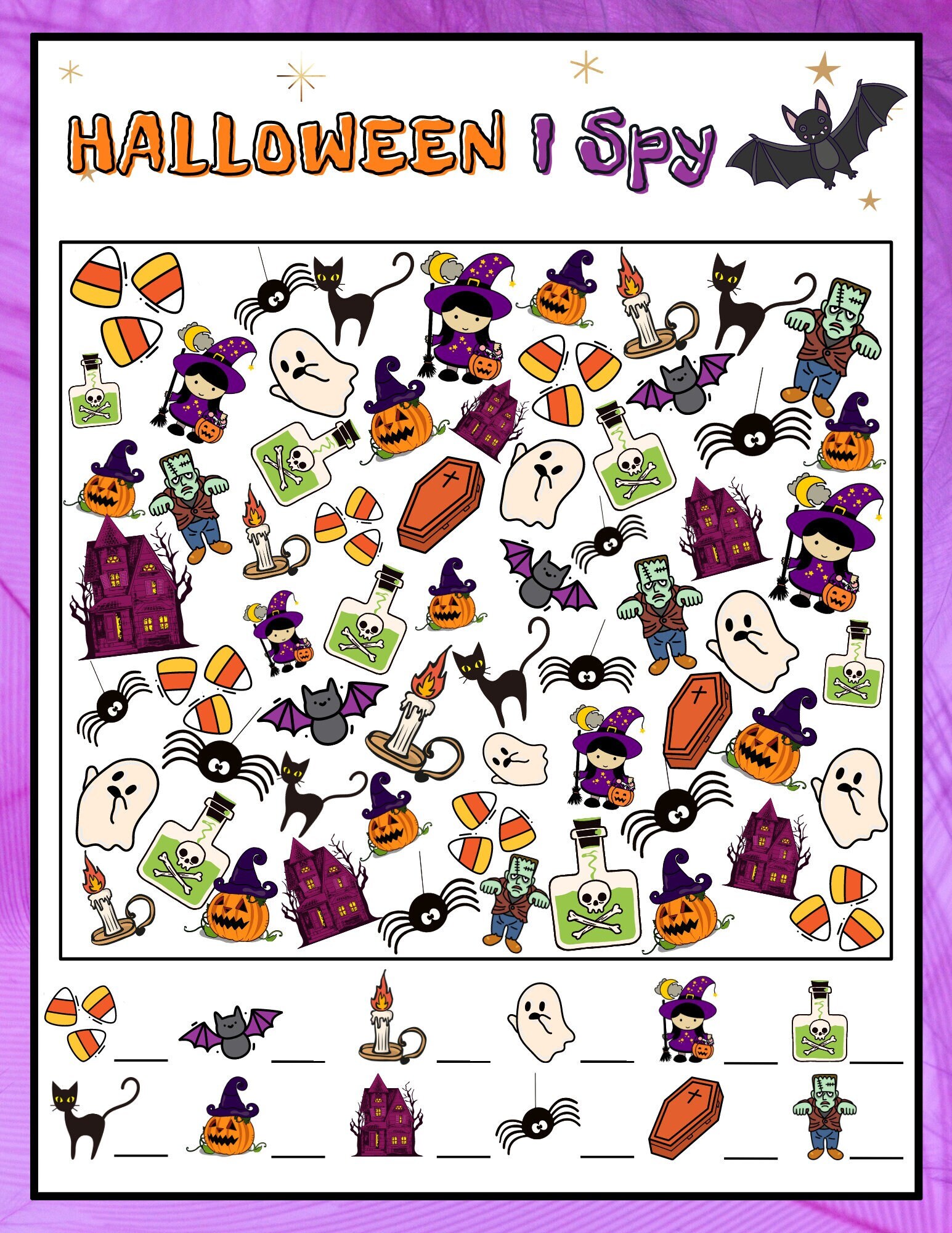Halloween I Spy Game Printable Halloween Game Halloween - Etsy Hong Kong