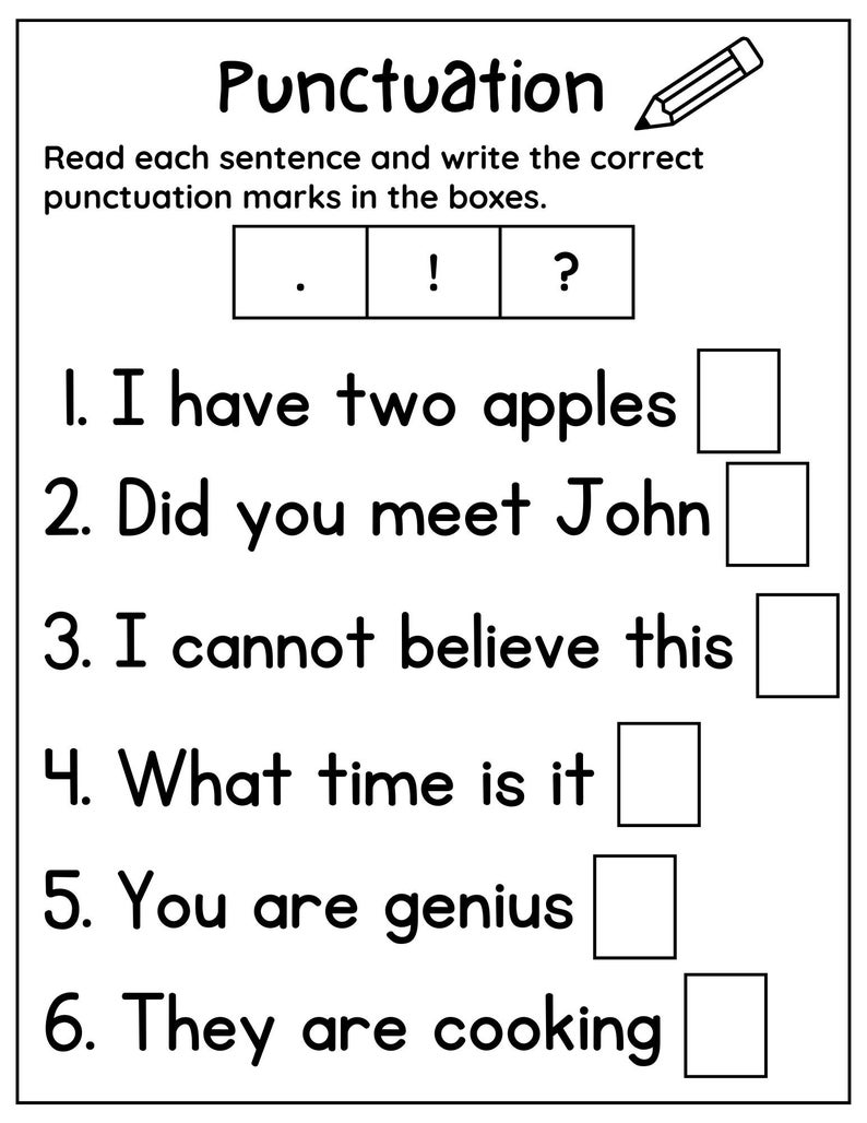10 Printable Punctuation Worksheets, Punctuation Practice Worksheets ... 10 Printable Punctuation Worksheets, Punctuation Practice Worksheets ...