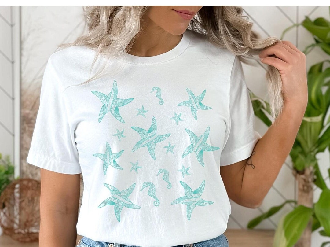 Starfish T Shirt Seahorse T Shirt Ocean Trend T Shirt Sea - Etsy UK