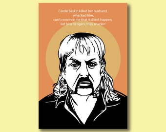 Joe Exotic Birthday Card Tiger King Birthday Card Carole - Etsy