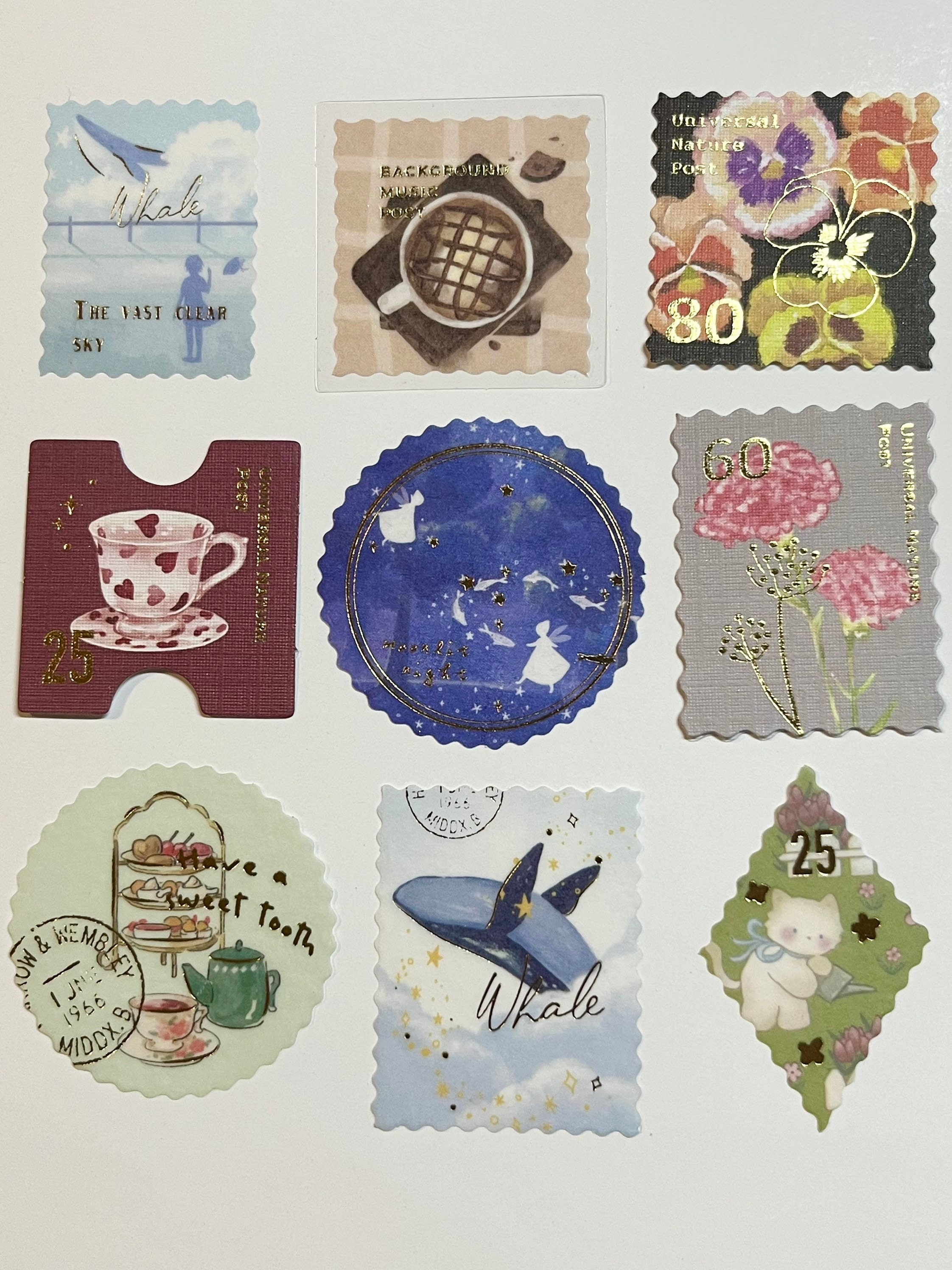 Assorted Stamp Stickers Gold Foil Stamp Stickers - Etsy
