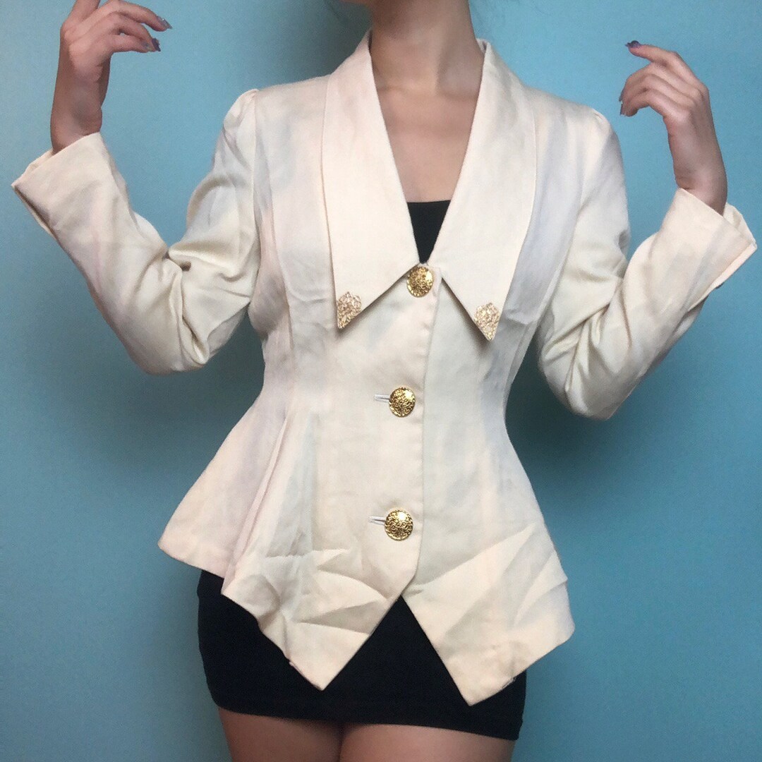 Retro Party Time White Wool Blazer - Etsy