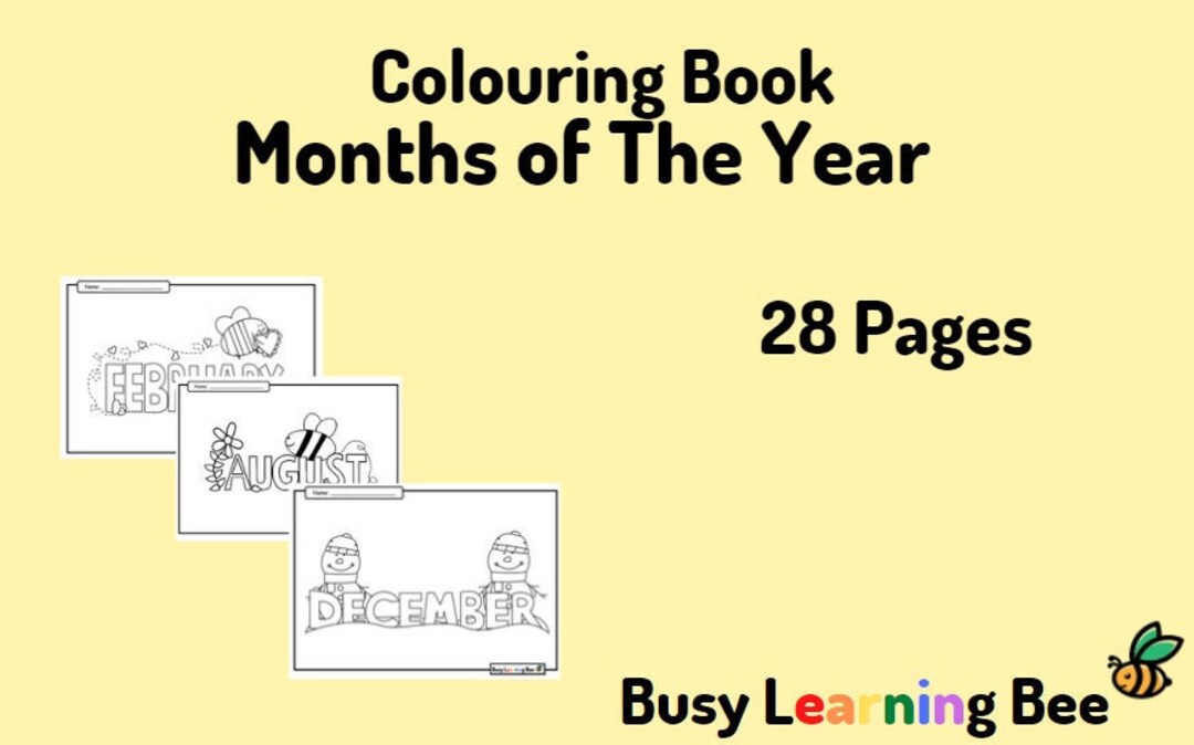 Colouring Book: Months of the Year - Etsy
