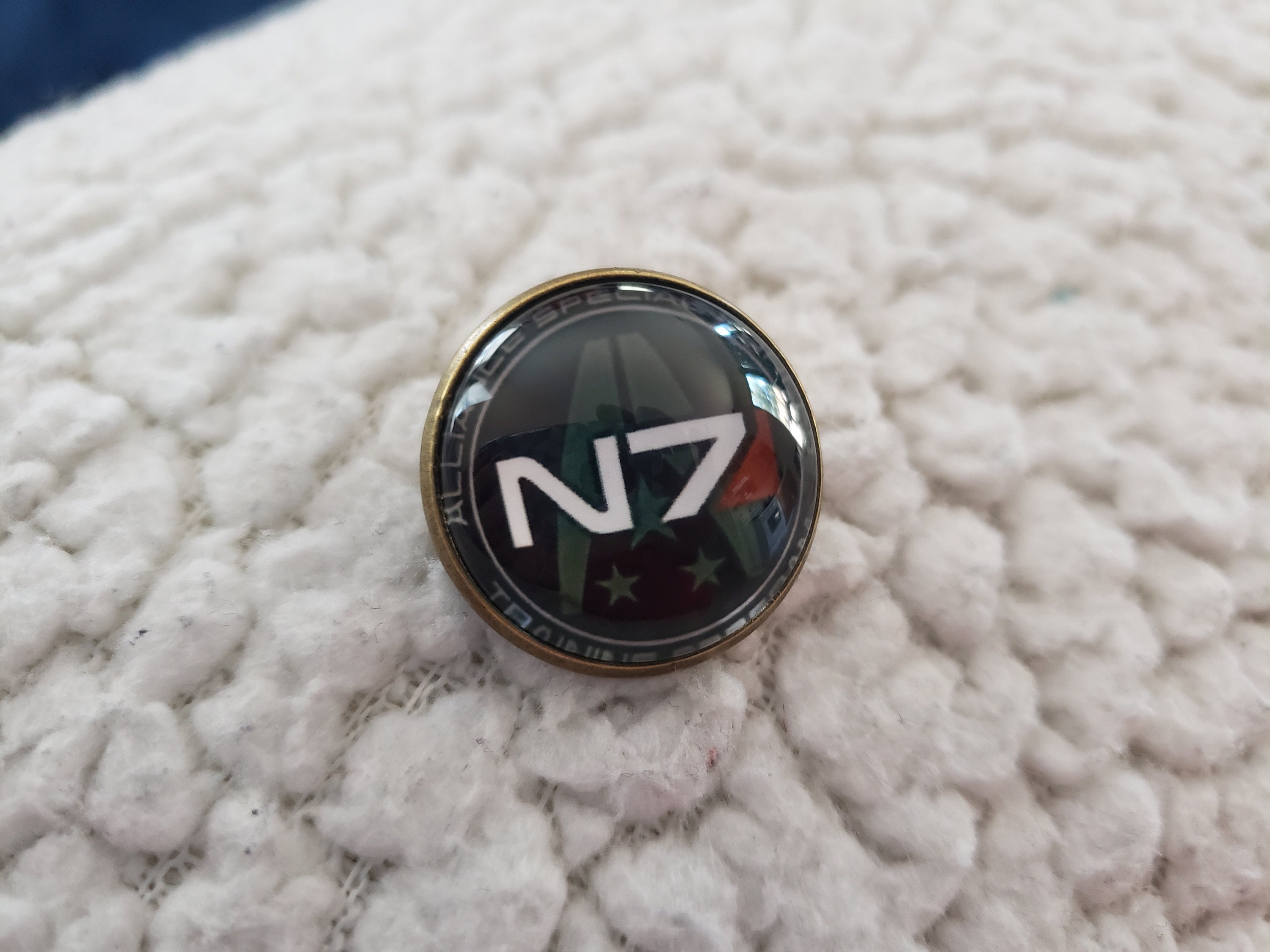 Mass Effect N7 Spectre Glass Pin - Etsy