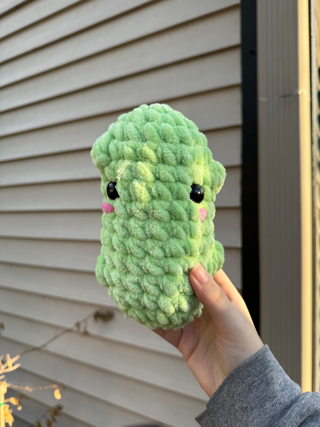 Crochet Pickle Plushie | Handmade Pickle Stuffed Animal - Etsy