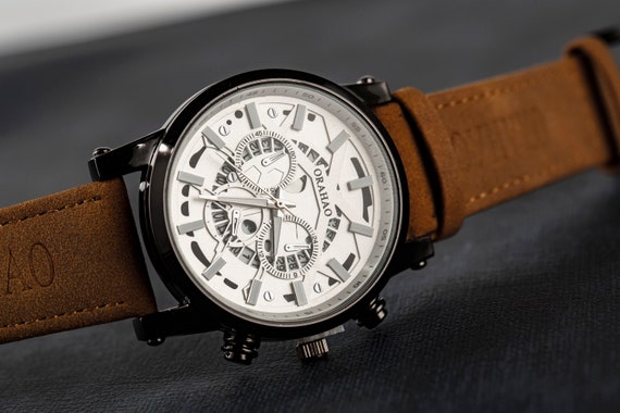 ORAHAO Mens Watches Quartz Movement Chronograph Leather Strap Fashion Business Sport Design Scratch Resistant Wristwatch Elegant Watch Etsy Canada