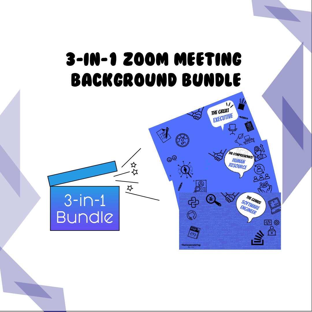 3-in 1 Virtual Zoom Background Bundle: Icons Uplifting Titles Backdrop ...