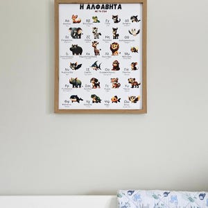 Greek Alphabet Animals Poster With English Translation - Baby Animals ...