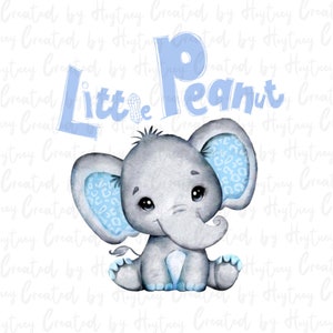 Little Peanut Baby Blue Elephant PNG Design - Etsy