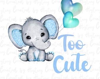 Elephant Baby Boy Png, Blue, It's a Boy, Sublimation Png, Instant ...