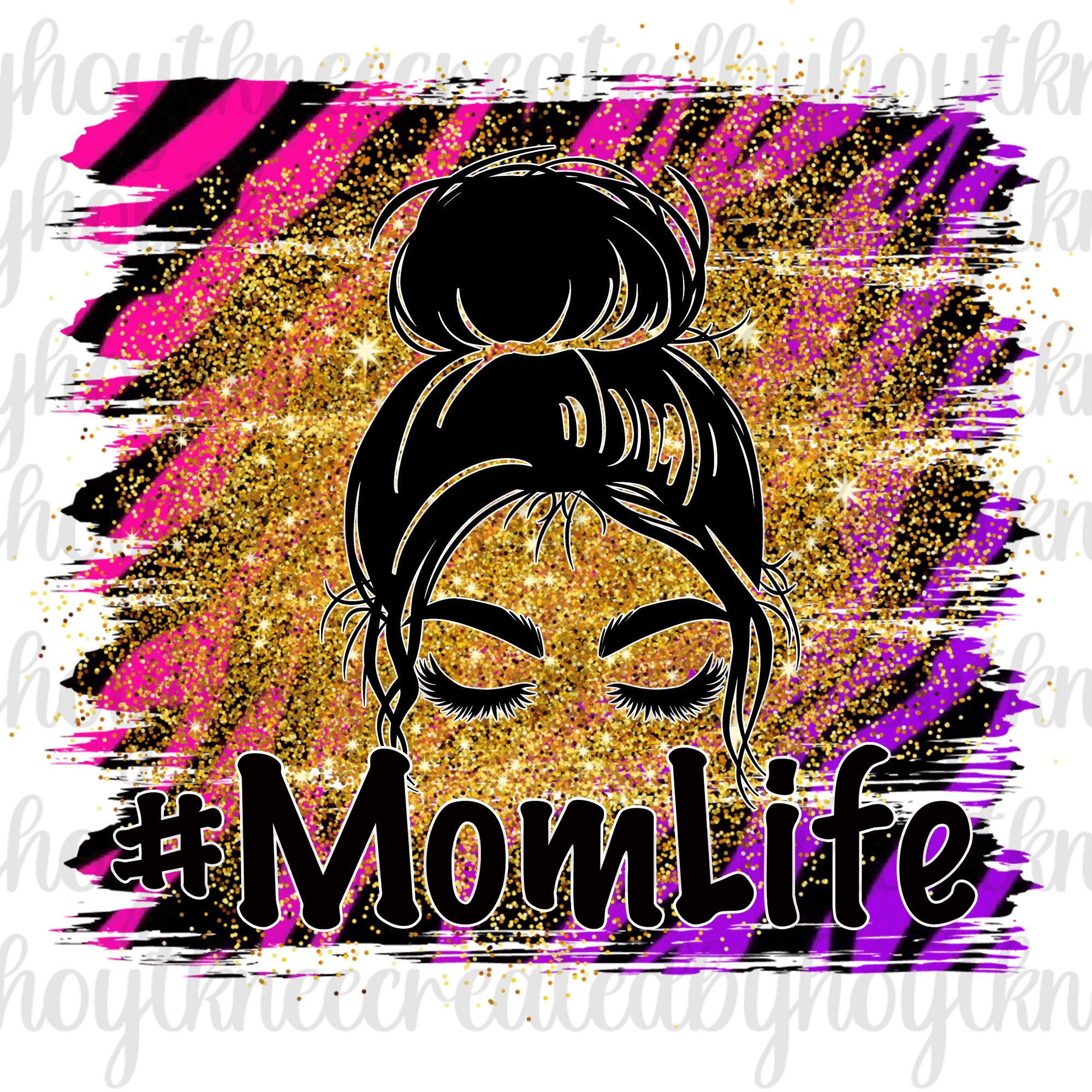 Pink and Purple Zebra Print Mom Life Mom Messy Bun Zebra Print Mom Life ...