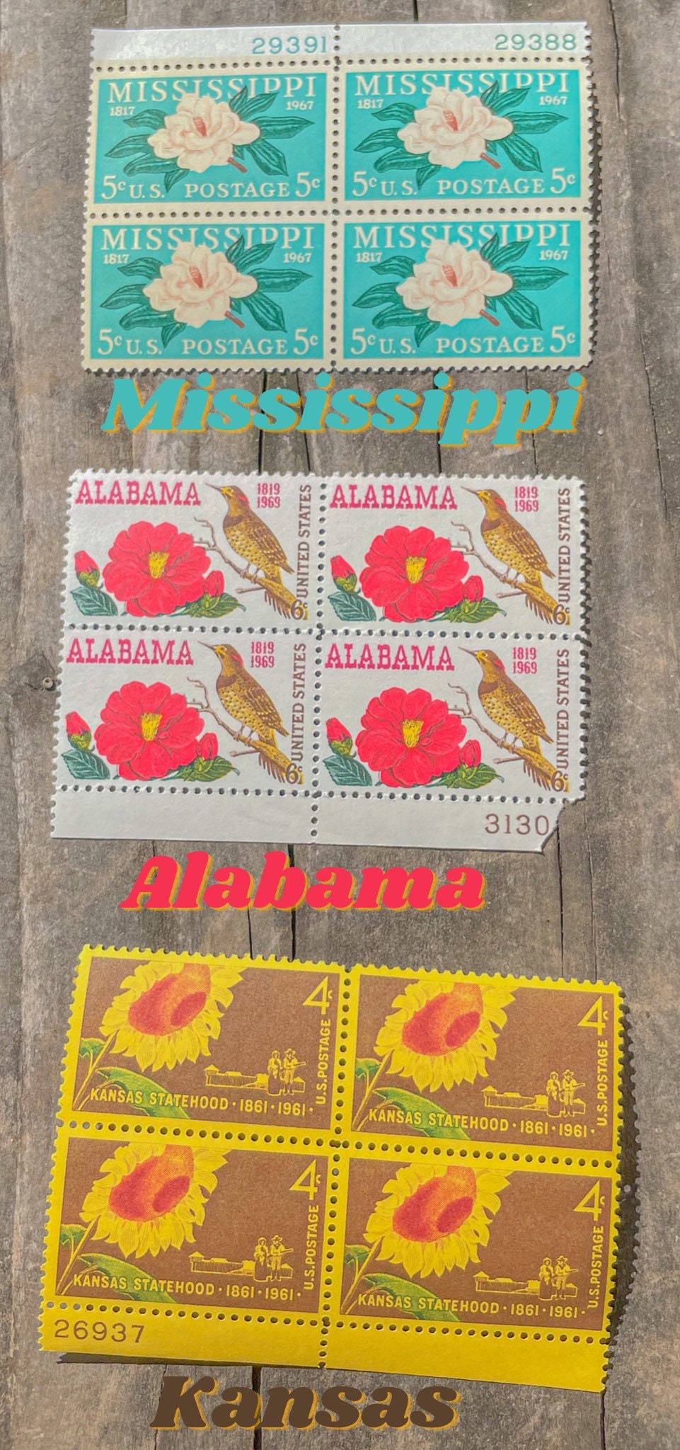 Vintage US Postage Stamps States - Etsy