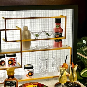 Mid-century Modern Brown Miniature Bar – 1/6 Scale, Miniveres Happy ...