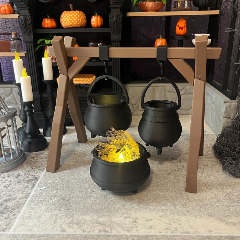 1/6 Scale Cauldron Rack Kit: 3D Printed Display for Fashion Dolls ...