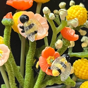 Set of 5 Tiny Bees – 3D Printed Miniature Bees for Miniverse Gardens ...