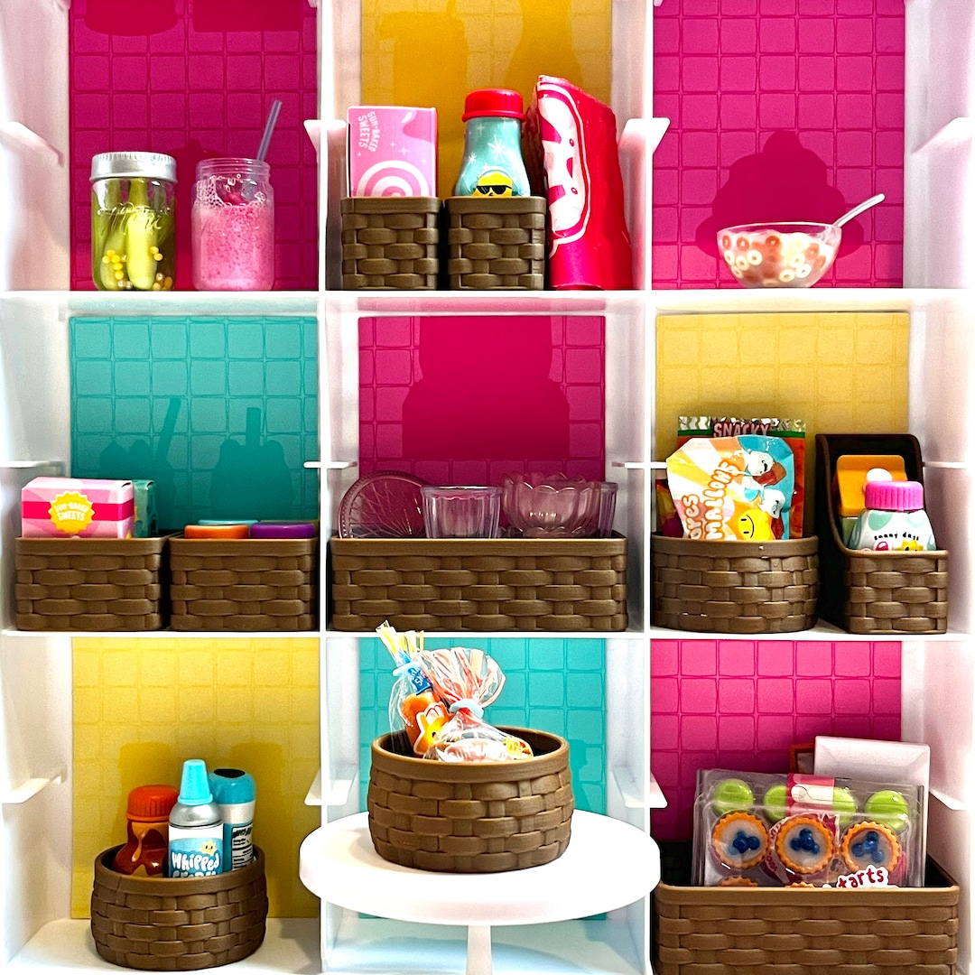 Miniature Pantry Baskets: 1/6 Scale Miniverse Dollhouse Storage - Etsy