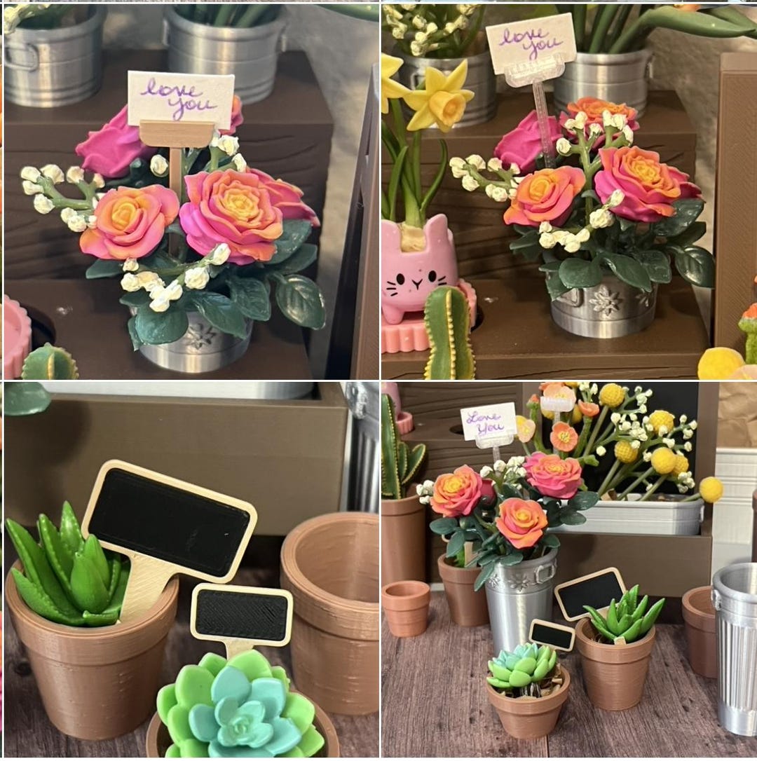 FILES for Plant Labels and Flower Picks 3D Print. Miniature, Miniverse ...