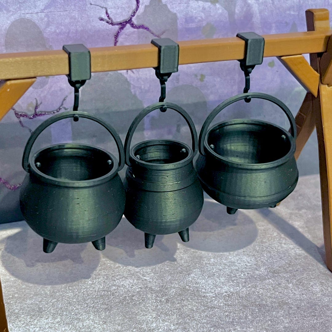 Miniature Cauldron Set: Halloween Diorama, Miniverse Compatible (3D ...