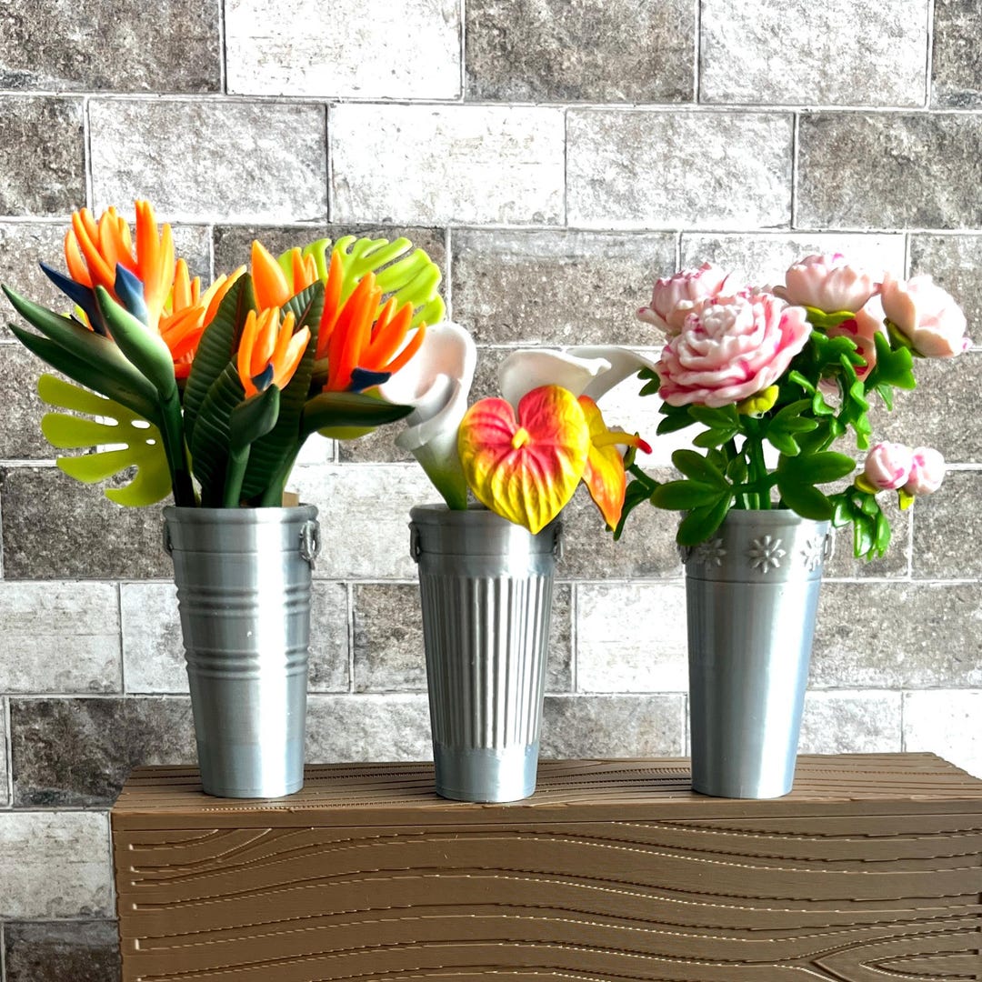 FILE for Mini Flower Buckets 3D Printing File: Dollhouse Miniverse ...