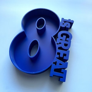 FILE for "8 is Great" 3D Printing | Box Tray Fillable Number ...