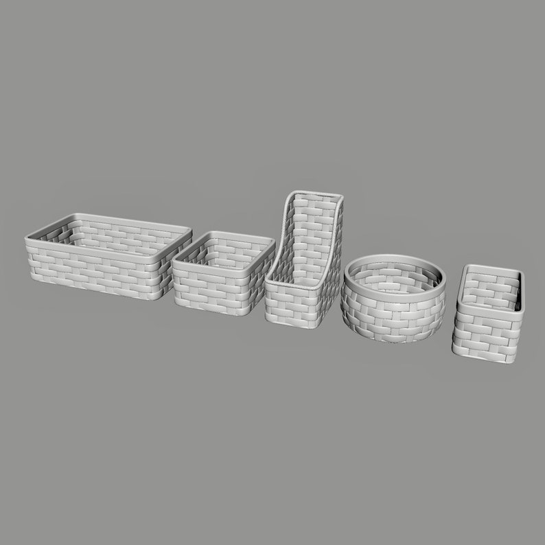 FILE for Miniverse Basket 3D Print File: 1/6 Scale Pantry Storage (set ...