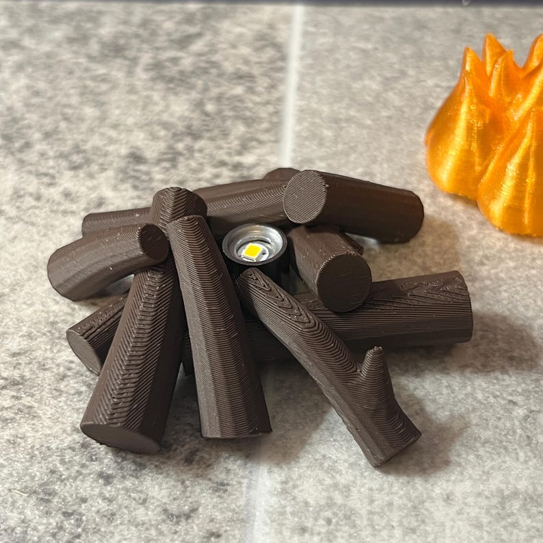 Miniature LED Campfire | 1:6 Scale Dollhouse Fire Prop - Etsy
