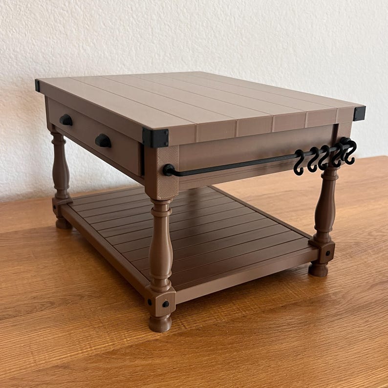 1/6 Scale Large Work Table – Double-wide | Miniature Kitchen Furniture ...