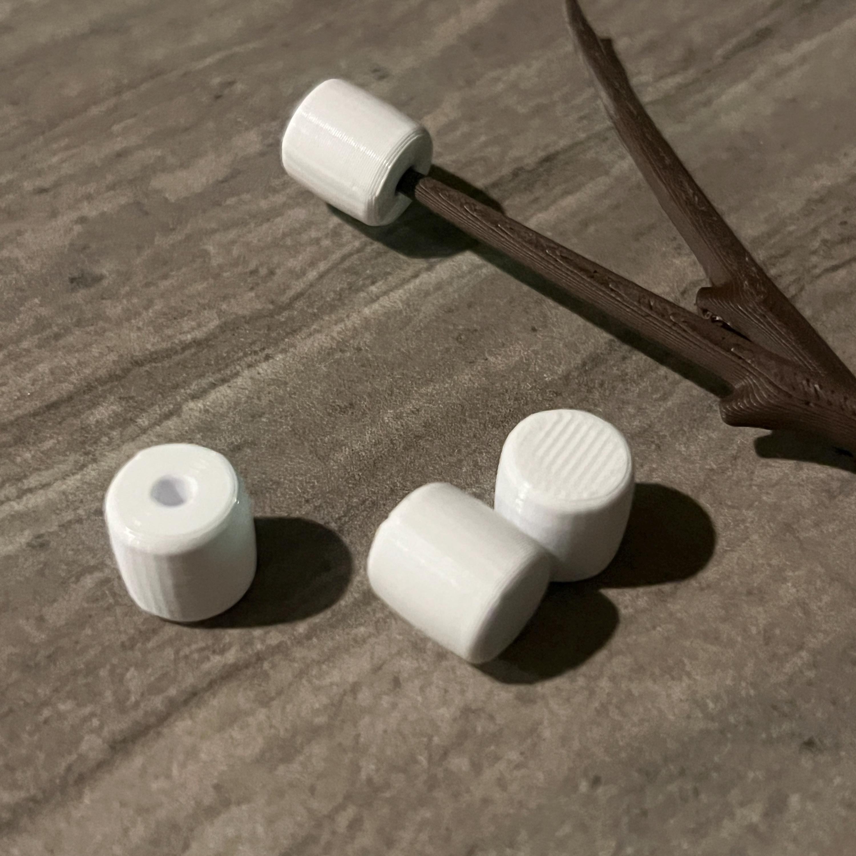 FILE for 3D Printed Miniature Marshmallow Roasting Stick & Marshmallow ...