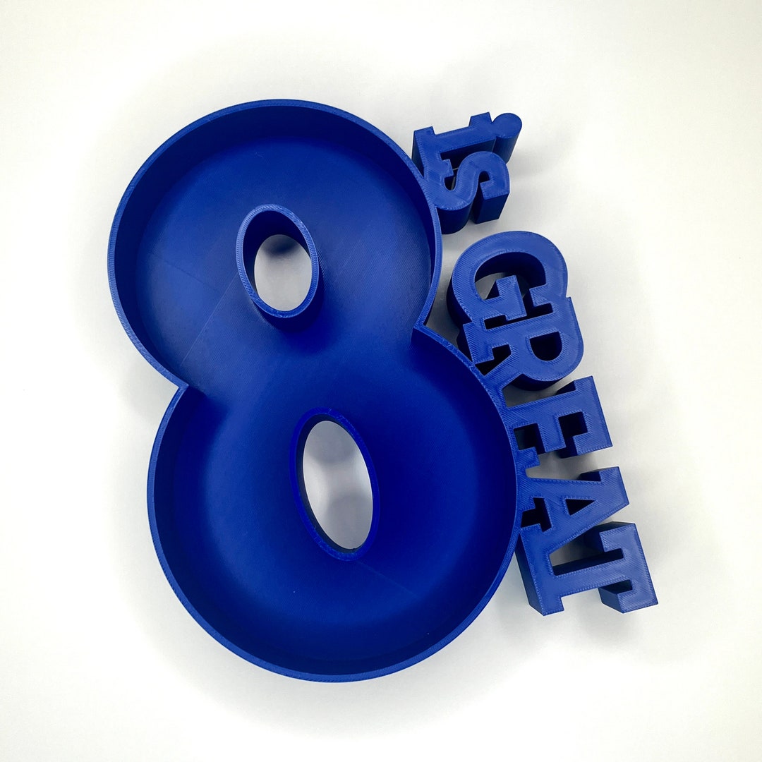 3D Printed Number 8 Tray | "8 is Great" Birthday Decoration - Etsy