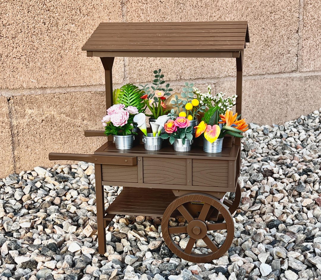 11" Miniature Flower Market Cart: Doll Display, 3D Printed PLA - Etsy