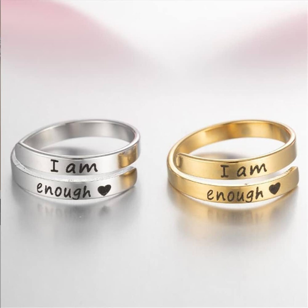 I Am Enough Affirmation Ring, Encouragement Gift, Inspirational Ring ...