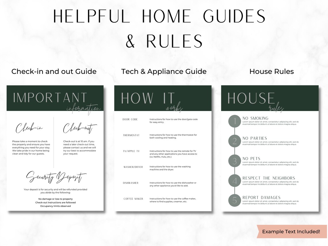 Digital Downloadable Airbnb/vrbo Welcome House Book Printable Hotel ...