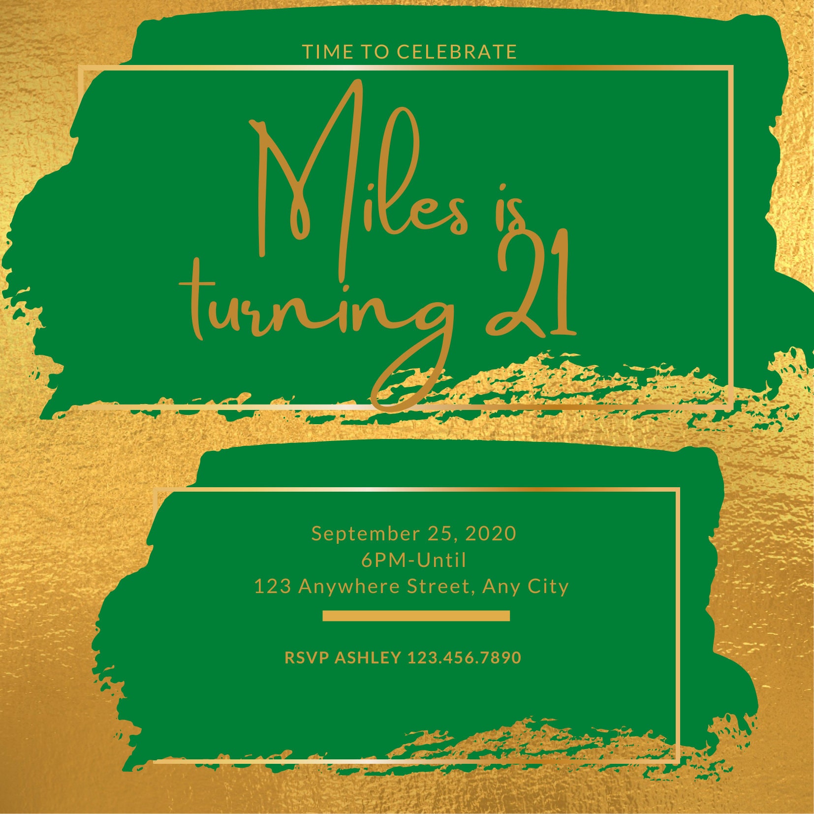 Gold Party Invitation - Etsy