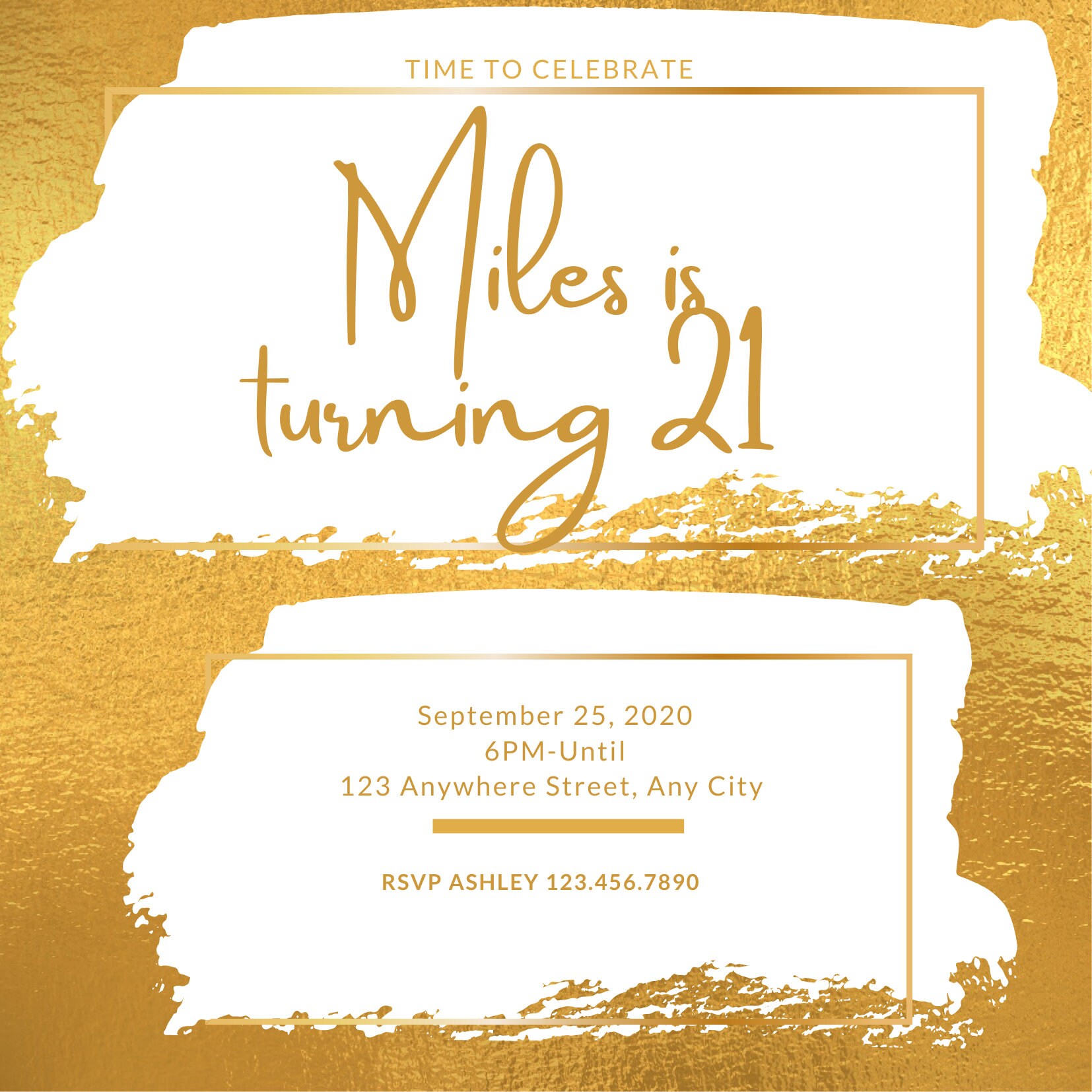 Gold Party Invitation - Etsy