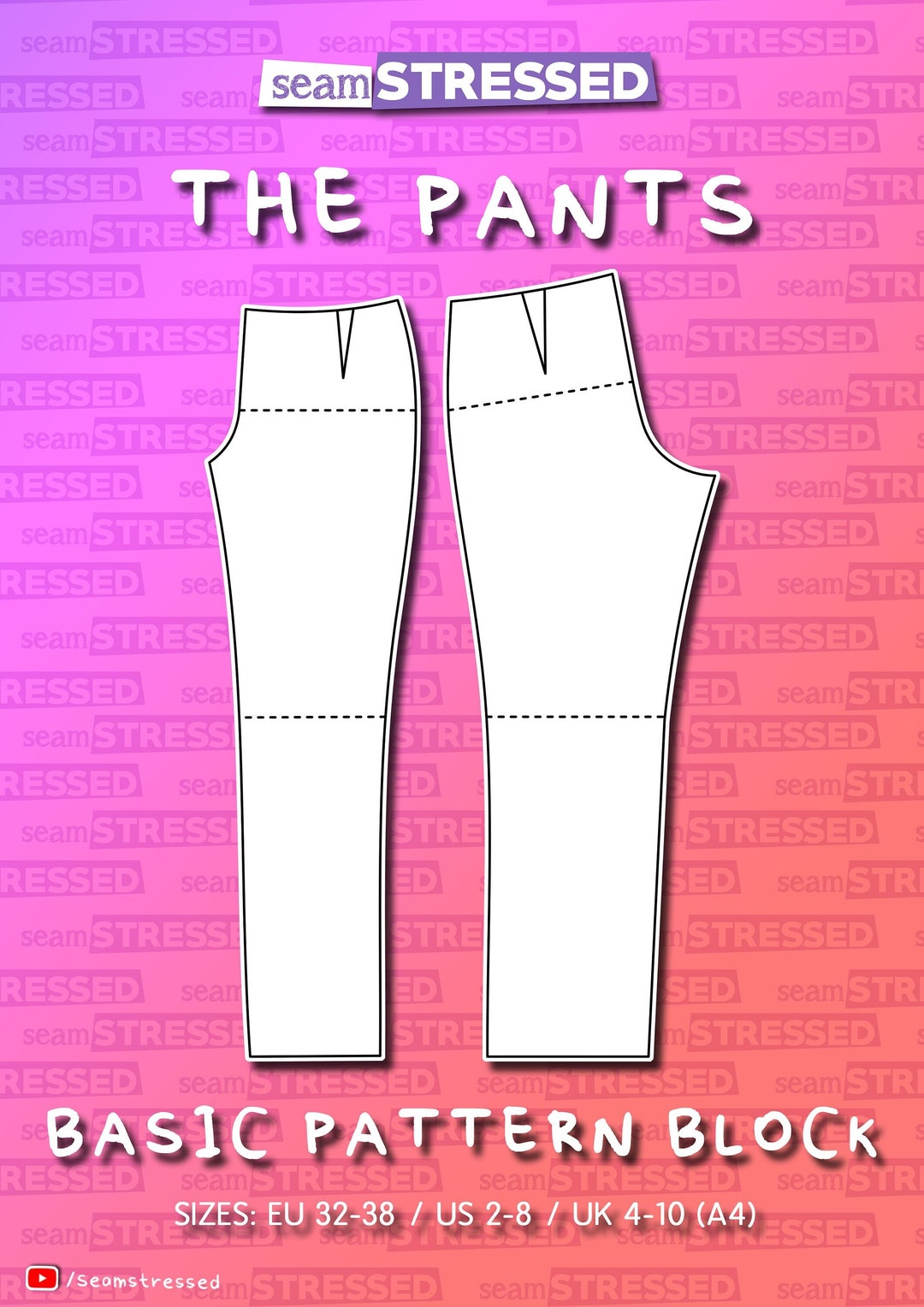 The Pants- Basic Pattern Block - Sizes 32-38 - Etsy