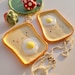 Fried Egg Bread Clay Tray Ceramic Bread Tray, Toast Plate Ring Dish ...