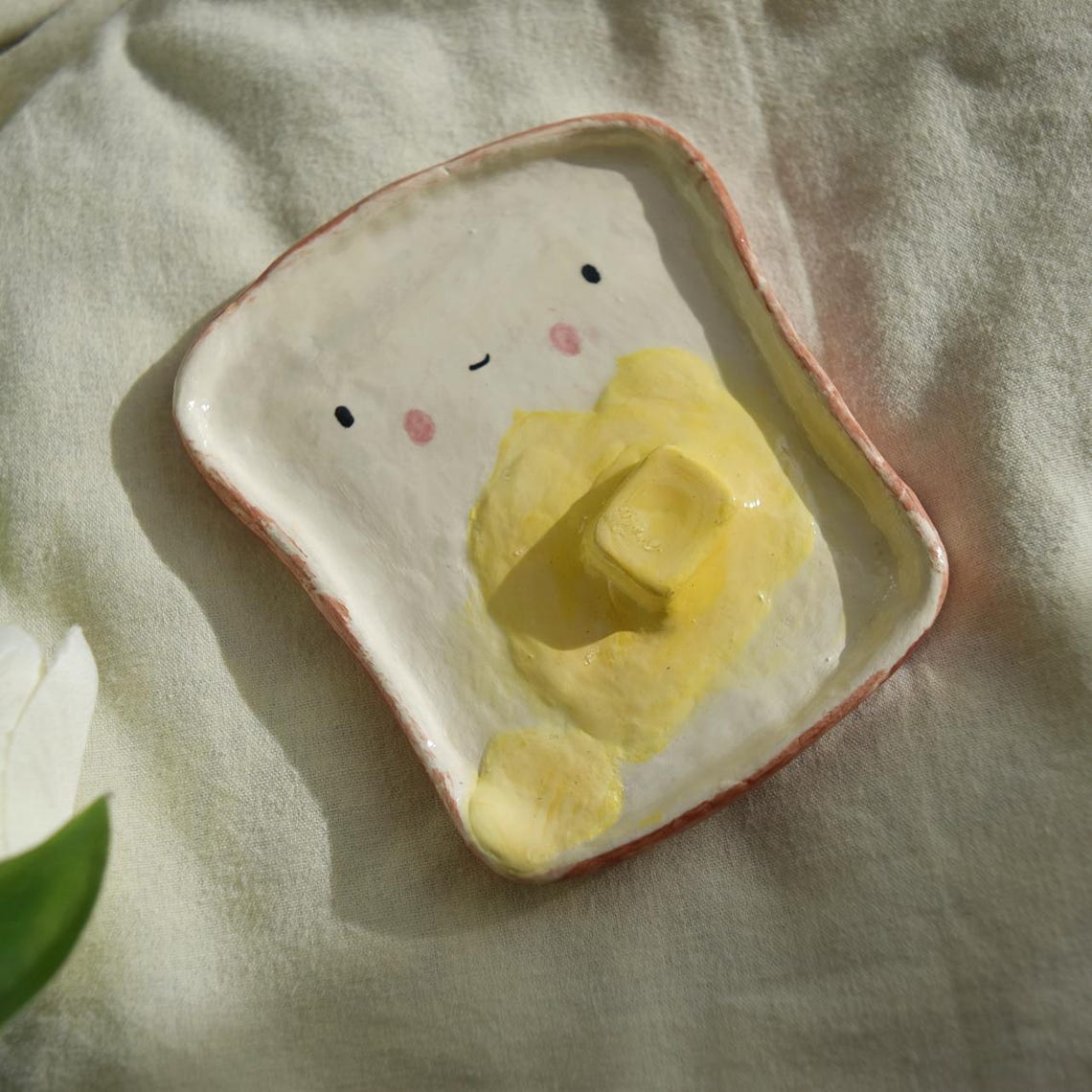 Butter Bread Clay Tray Ceramic Bread Tray, Toast Plate Ring Dish , Clay ...