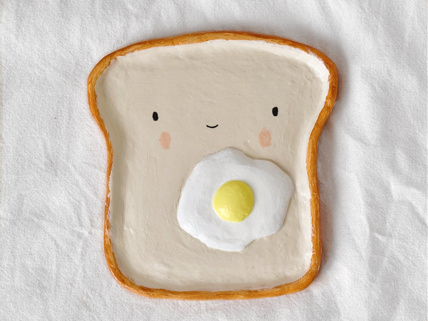 Fried Egg Bread Clay Tray Ceramic Bread Tray Toast Plate - Etsy