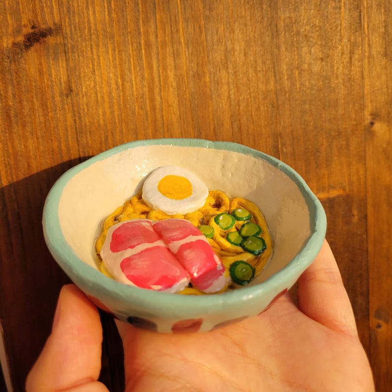 Handmade Anime Noodle Clay Dish: Painted Ceramic Jewelry Tray - Etsy