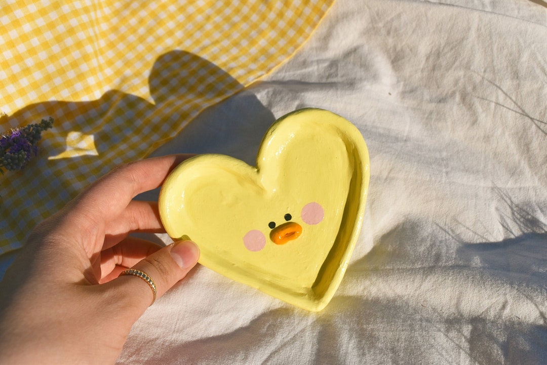 Clay Duck Jewelry Dish , Ceramic Ring Dish Plate , Handmade Trinket ...