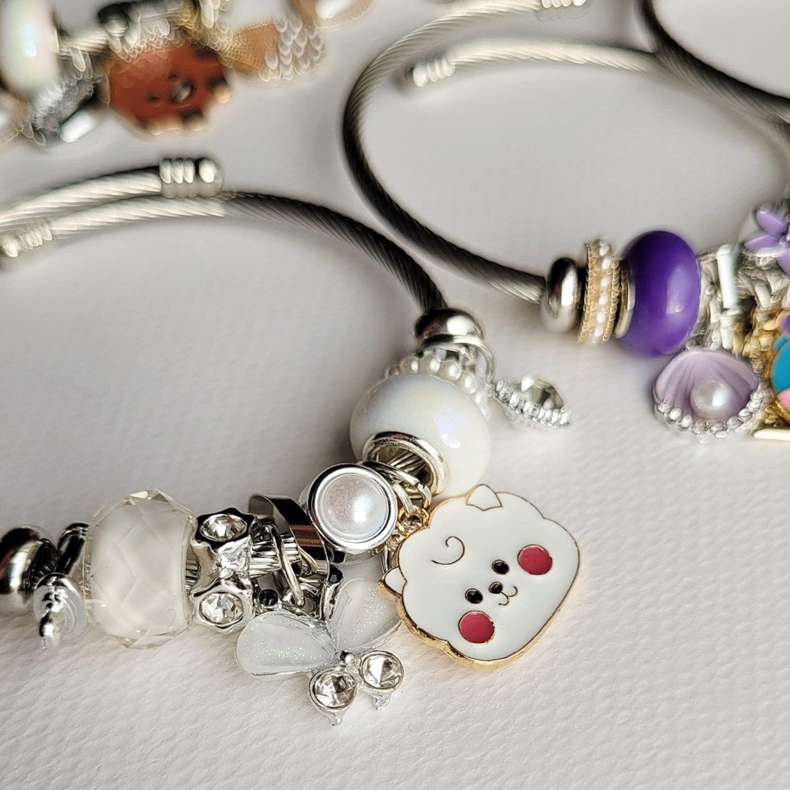 BT21 Charm Bracelet, BTS Pandora, Kpop Stainless Steel Bracelet - Etsy
