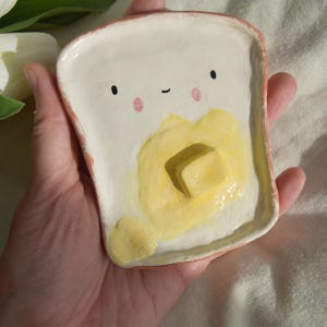 Butter Bread Clay Tray - Ceramic Bread Tray, Toast Plate Ring Dish ...