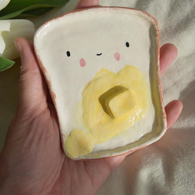 Butter Bread Clay Tray Ceramic Bread Tray, Toast Plate Ring Dish , Clay ...