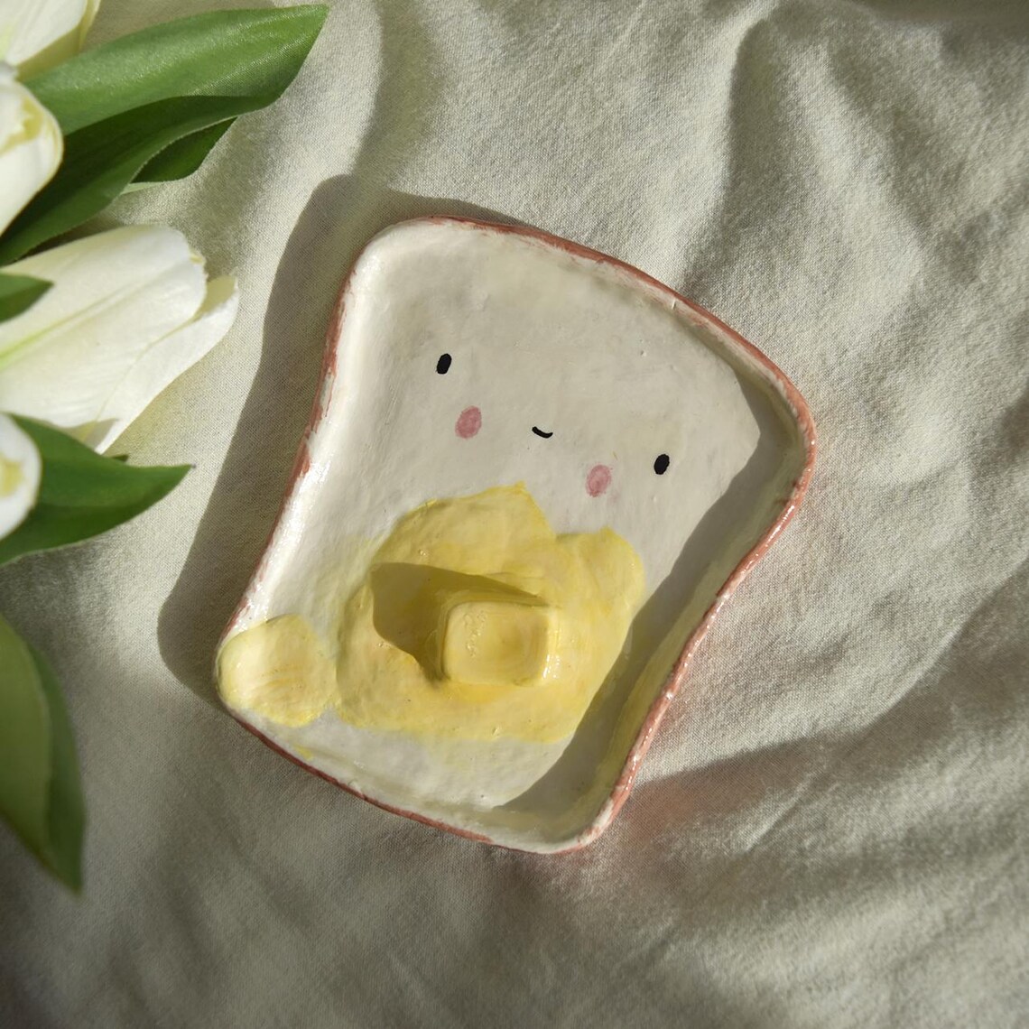 Butter Bread Clay Tray Ceramic Bread Tray, Toast Plate Ring Dish , Clay ...
