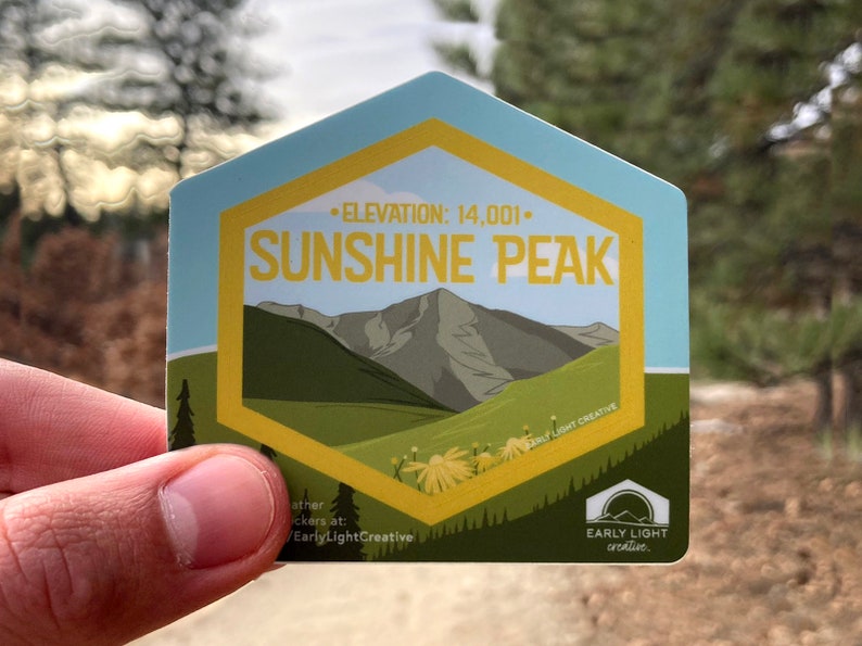 Colorado 14er: Sunshine Peak Sticker High Quality Vinyl - Etsy